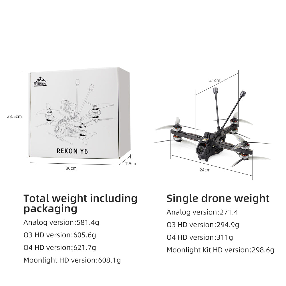 Rekon Y6 5-inch Long-Range FPV Drone – HGLRC Company
