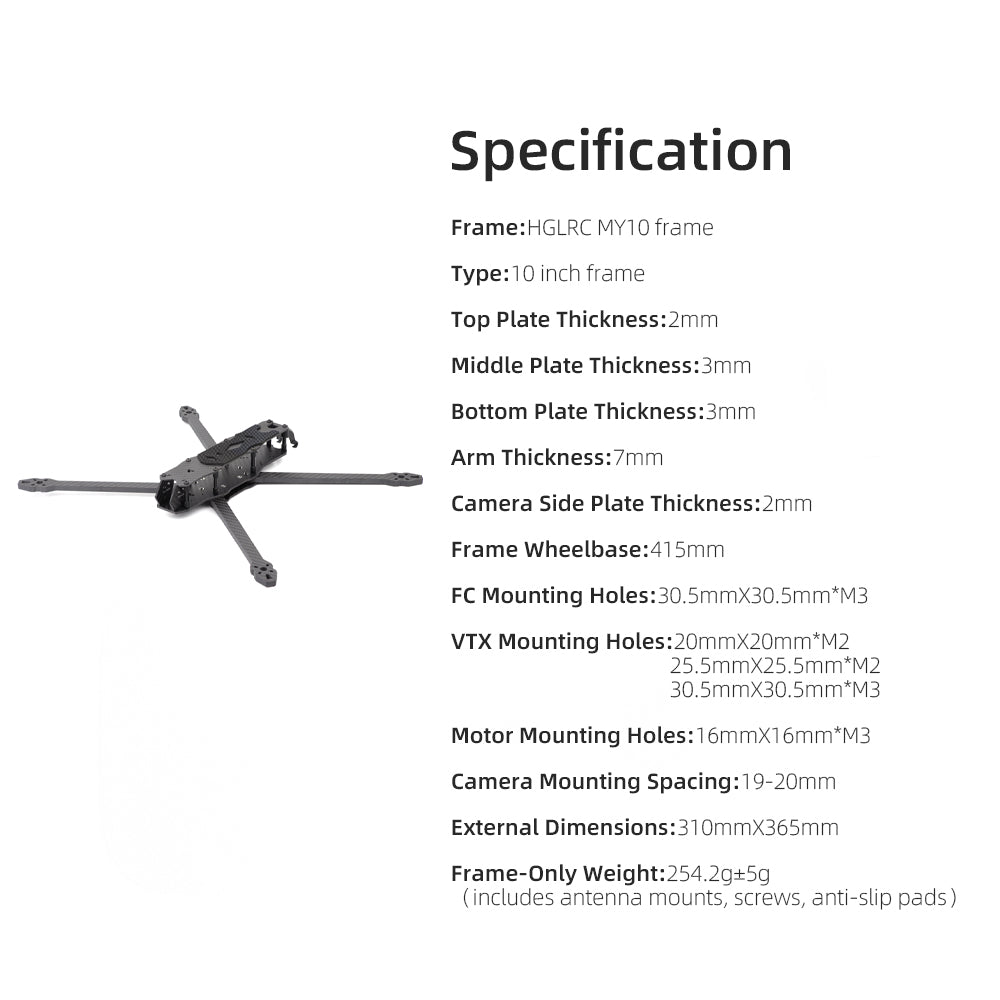 HGLRC MY10 10-inch Long-range & Payload FPV Frame – HGLRC Company