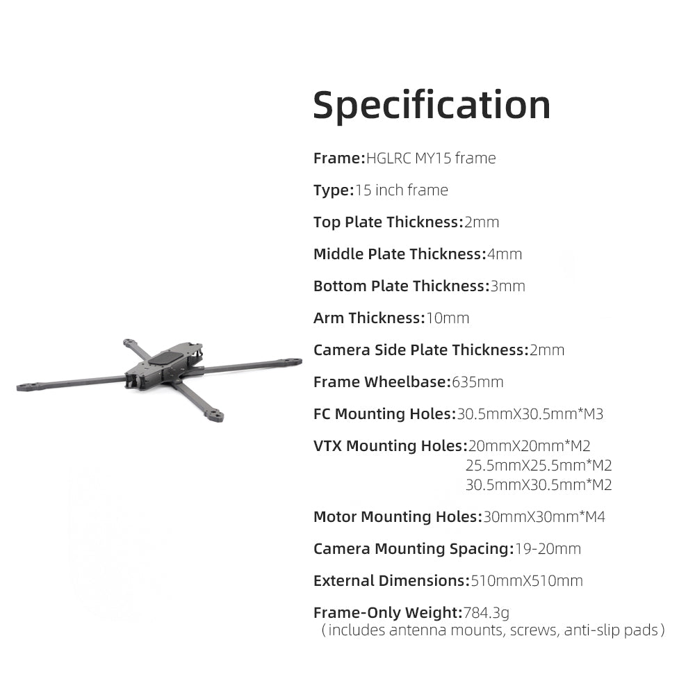 HGLRC MY15 15-inch Long battery life FPV Frame – HGLRC Company