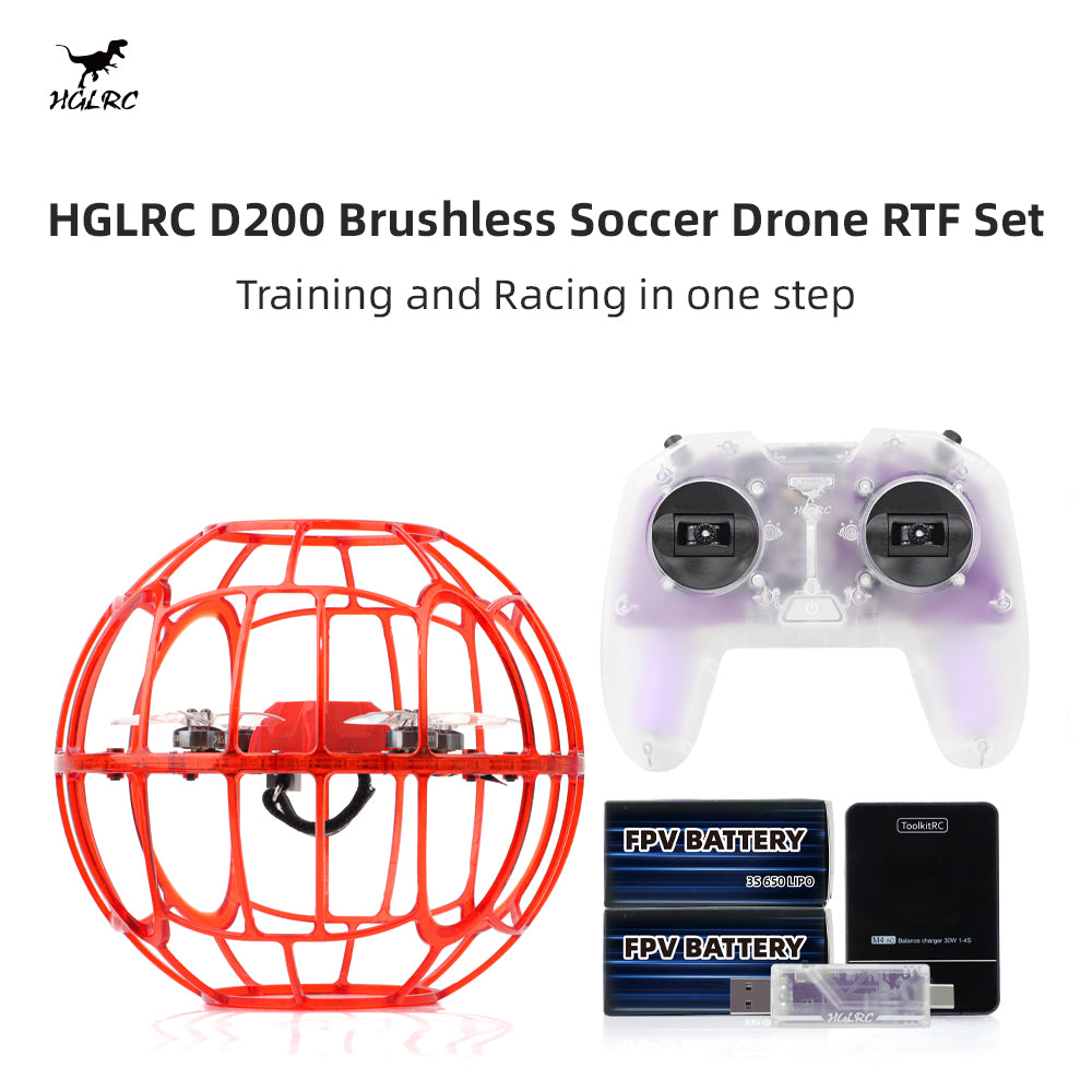 HGLRC D200 Soccer Drone RTF Kit - Crash-Resistant Training Quadcopter ...