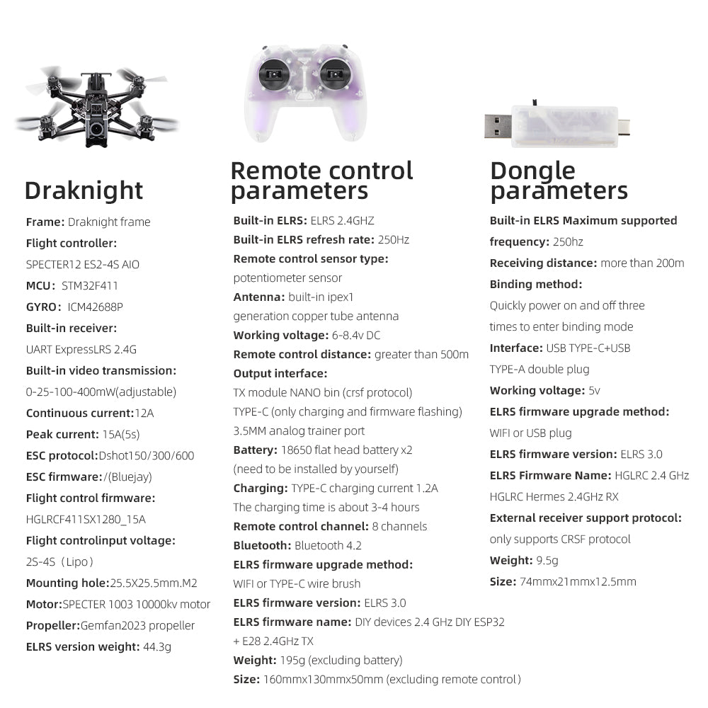 HGLRC Draknight 2-inch Entry-level RTF Set – HGLRC Company