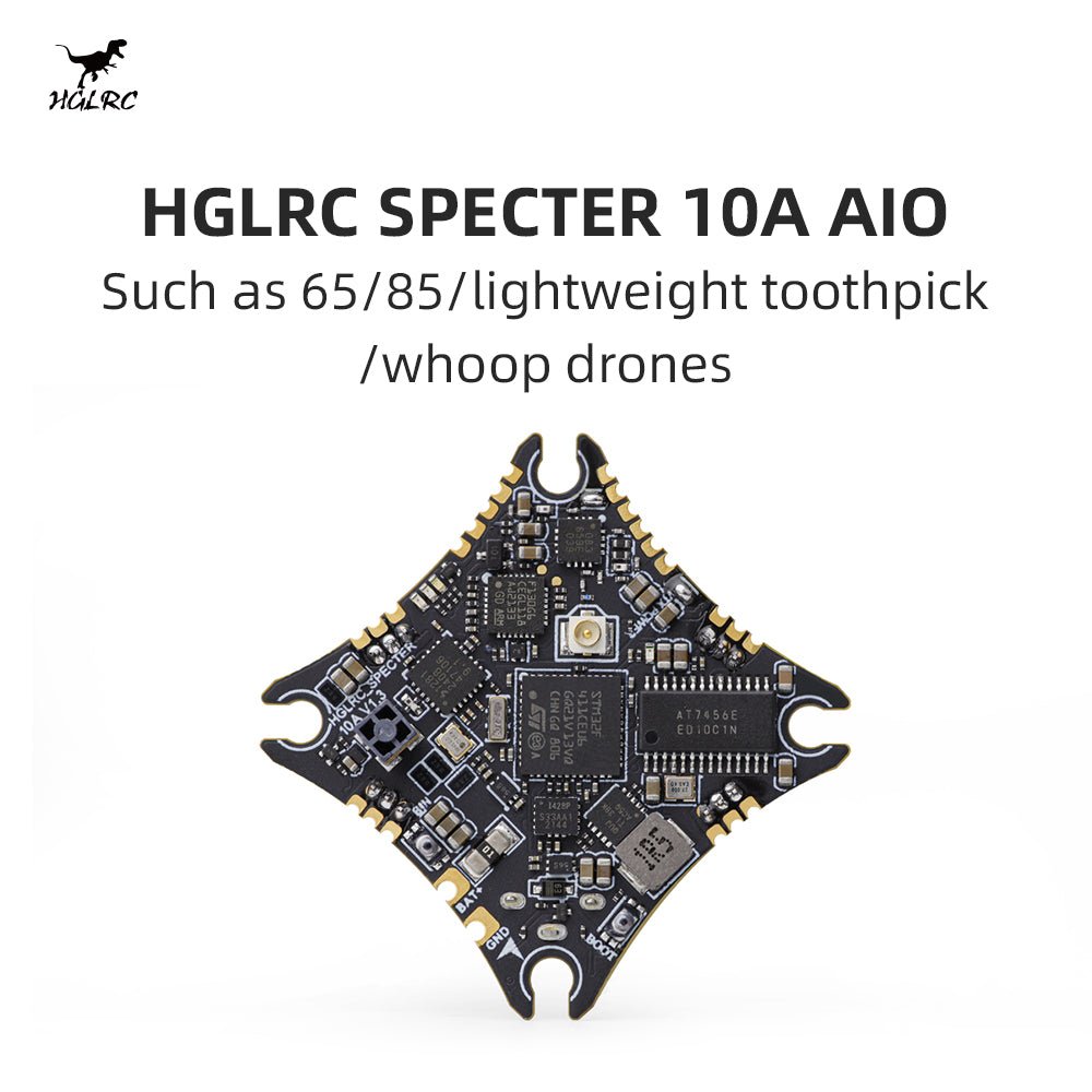 HGLRC SPECTER 10A 1-2S ELRS AIO VTX 400mW F411 Flight Control 10A BL_S ...