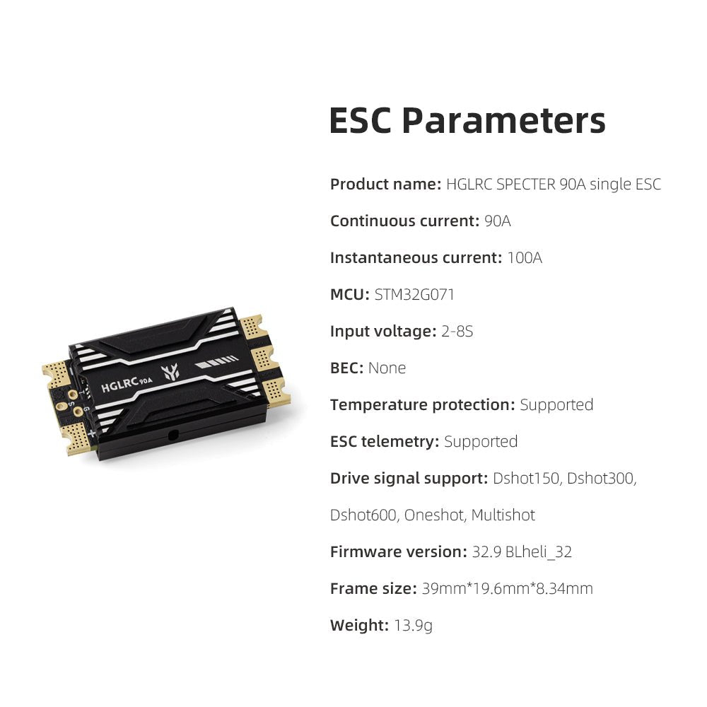 HGLRC SPECTER 90A single ESC High-performance professional ESC – HGLRC ...