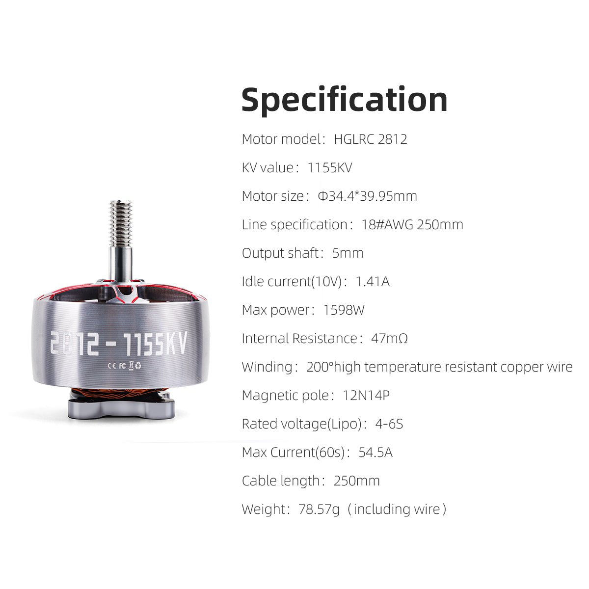 HGLRC SPECTER 2812 1155KV brushless motor – HGLRC Company
