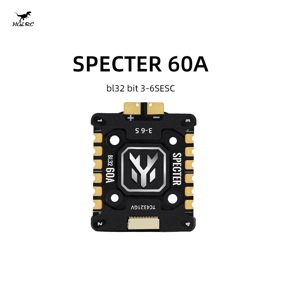 HGLRC SPECTER 60A 4in1 ESC 3-6S BL32 128K with Heat Sink for FPV Racin ...