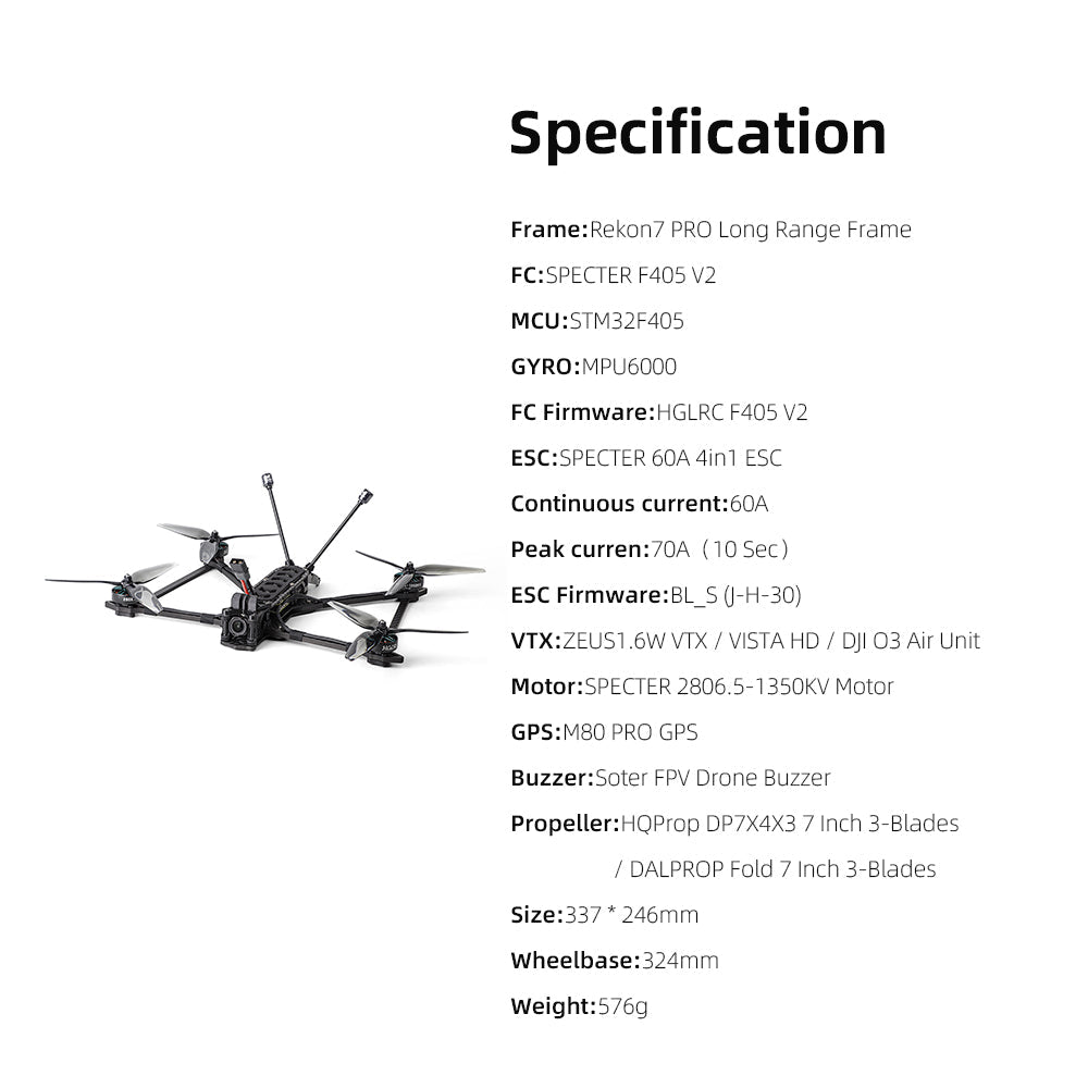 Rekon7 PRO Long Range FPV Analog / Digital Version Racing Drone – HGLRC ...